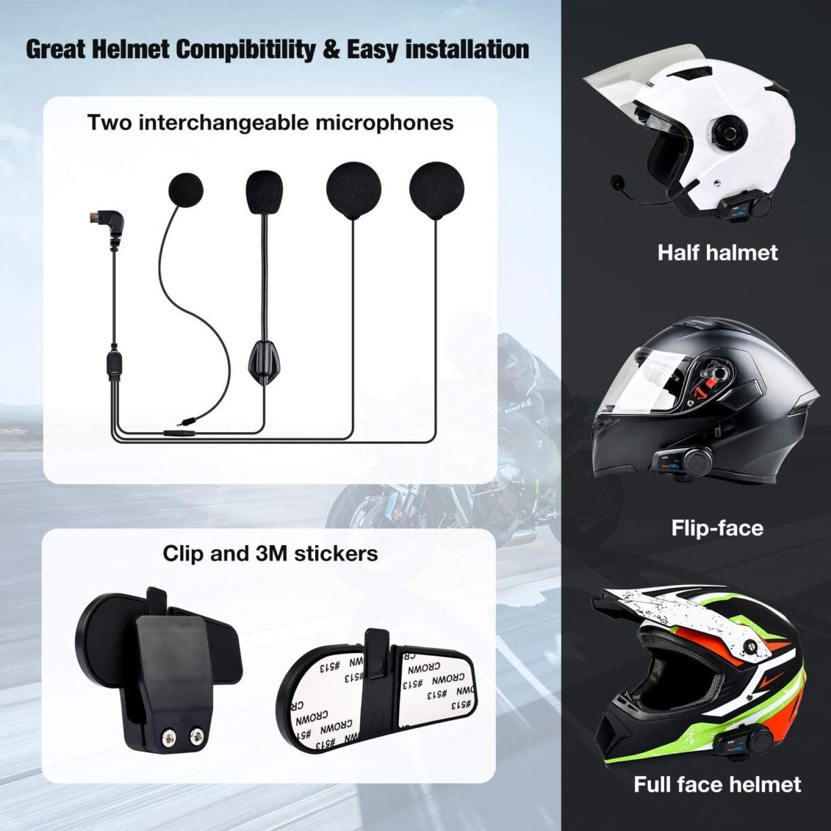 FX6 Intercom Helmet Headset Communication System | Fodsports