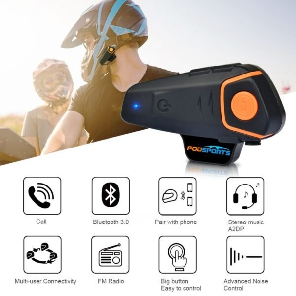 BT S2 Pro Intercom Headset 2 Riders 1000M Bluetooth | Fodsports