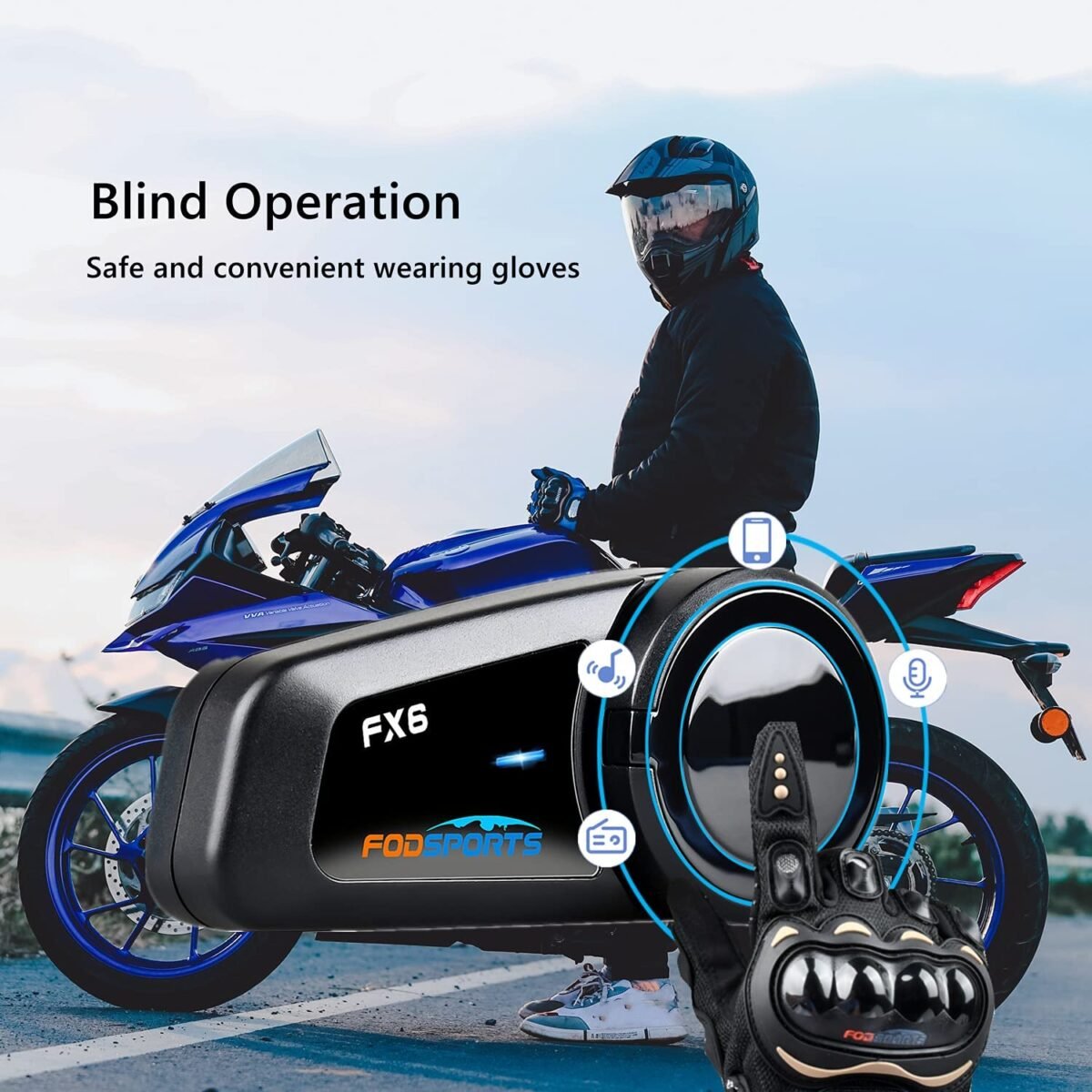 FX6 Intercom Helmet Headset Communication System | Fodsports