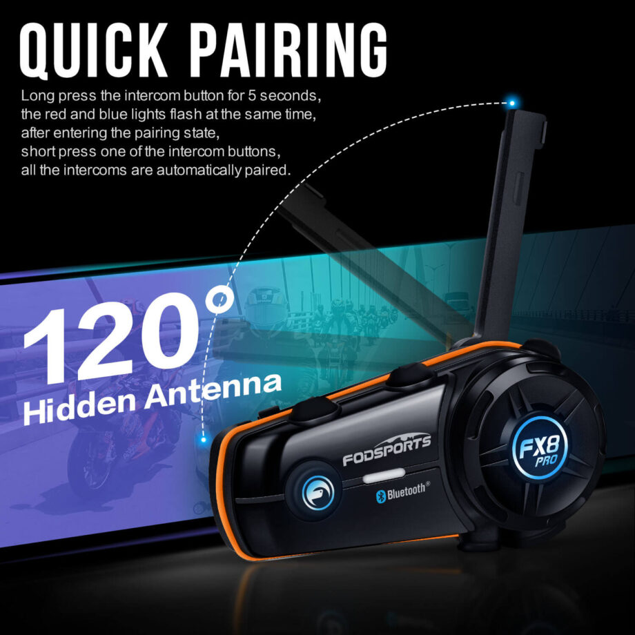 FX8 PRO Motorcycle Bluetooth Intercom | Fodsports