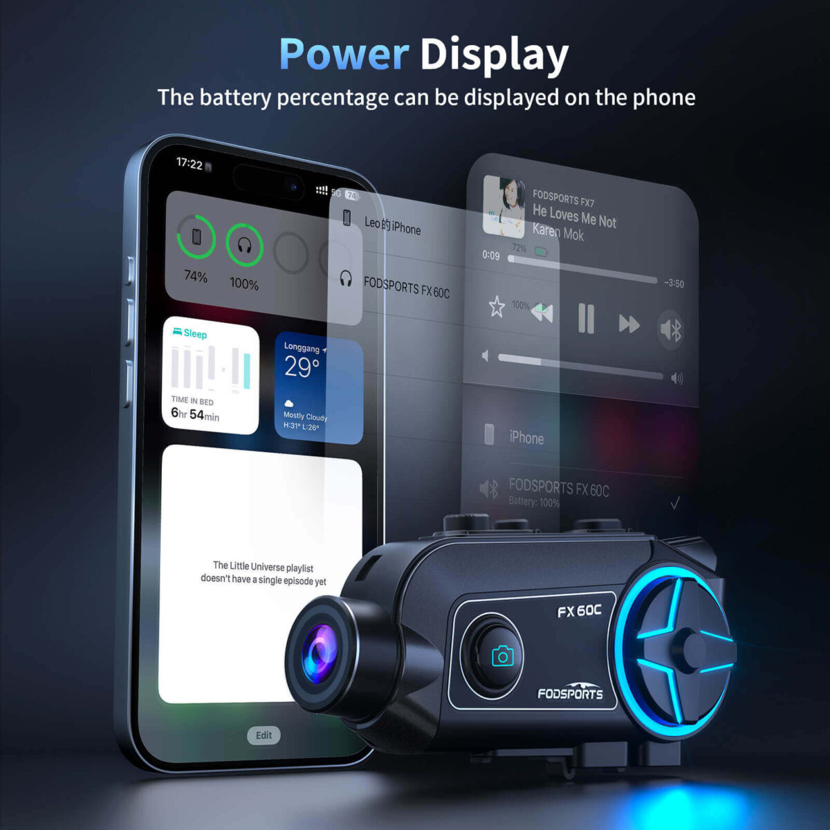 Fodsports FX 60C 4K Bluetooth Camera Intercom | Fodsports